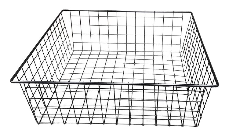 Корзина для белья в шкаф металлическая 585х485х160 мм черная
