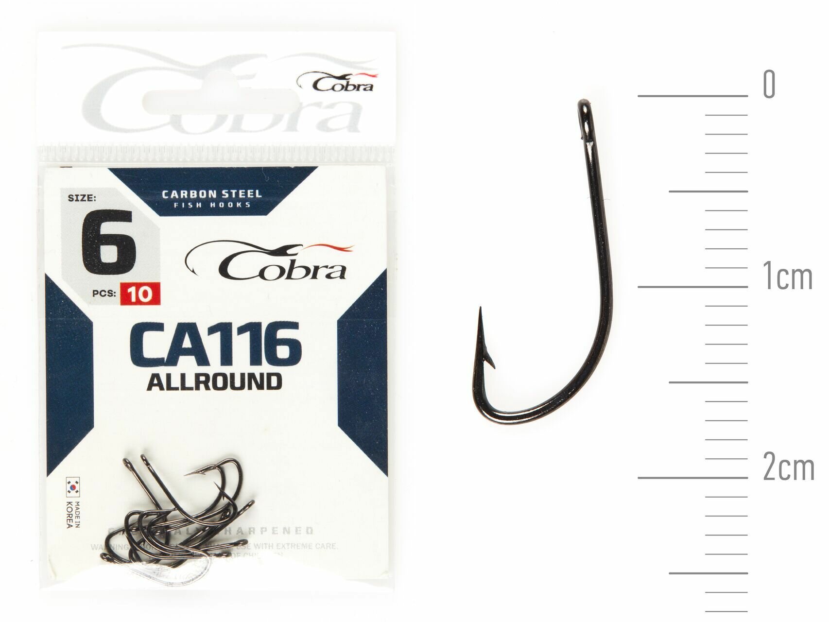 Крючки рыболовные Cobra Allround CRYSTAL CA116, размер 6, 10шт в упаковке / Крючки для рыбалки Кобра Оллраунд кристал