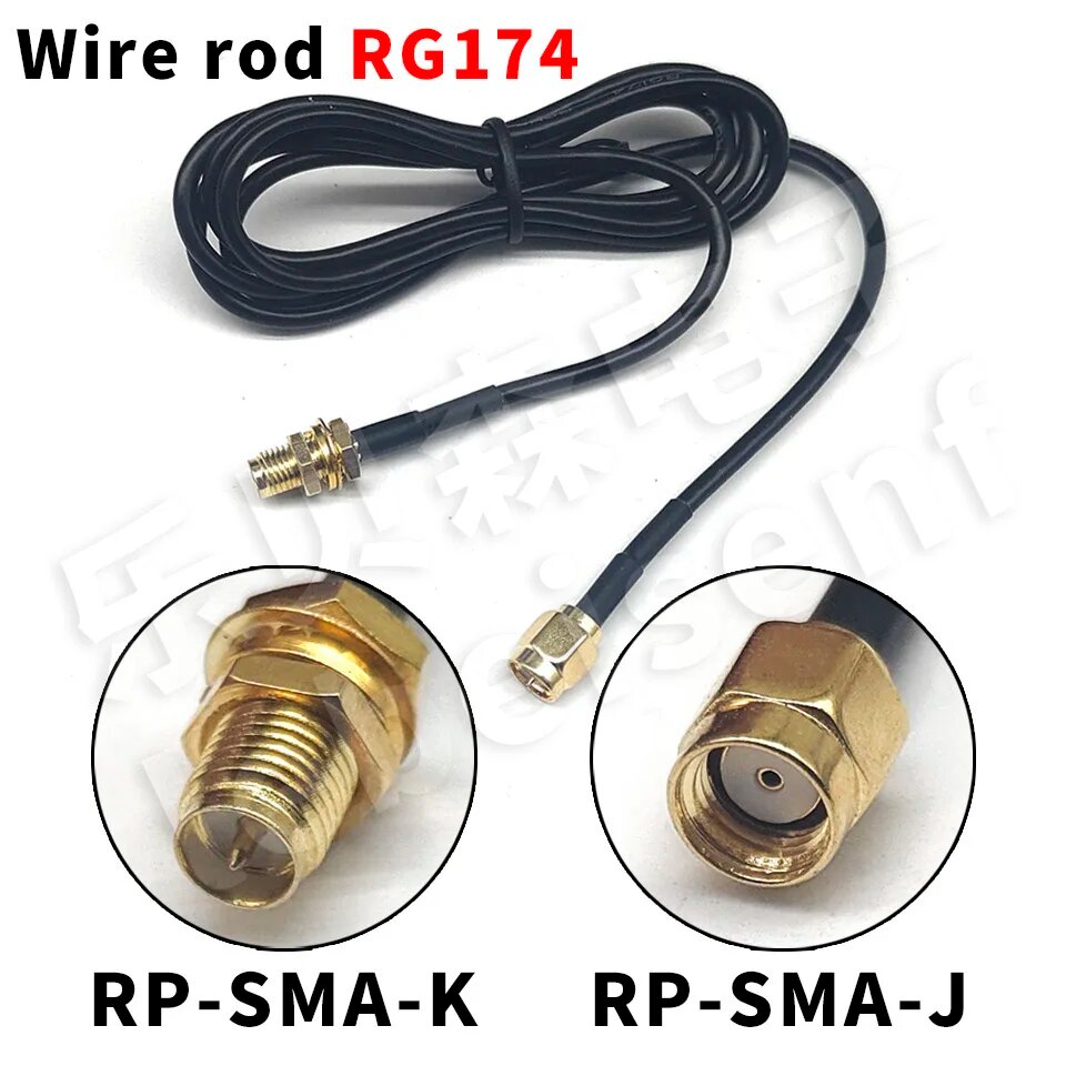 Кабель для антенны SMA-JK RG174 50 Ом 1M, RPSMA F to RPSMA M