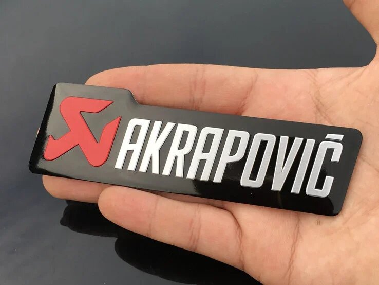Aluminum AKRAPOVIC Exhaust Heat Resistant Foil Car Emblem Badge Decal Stickers
