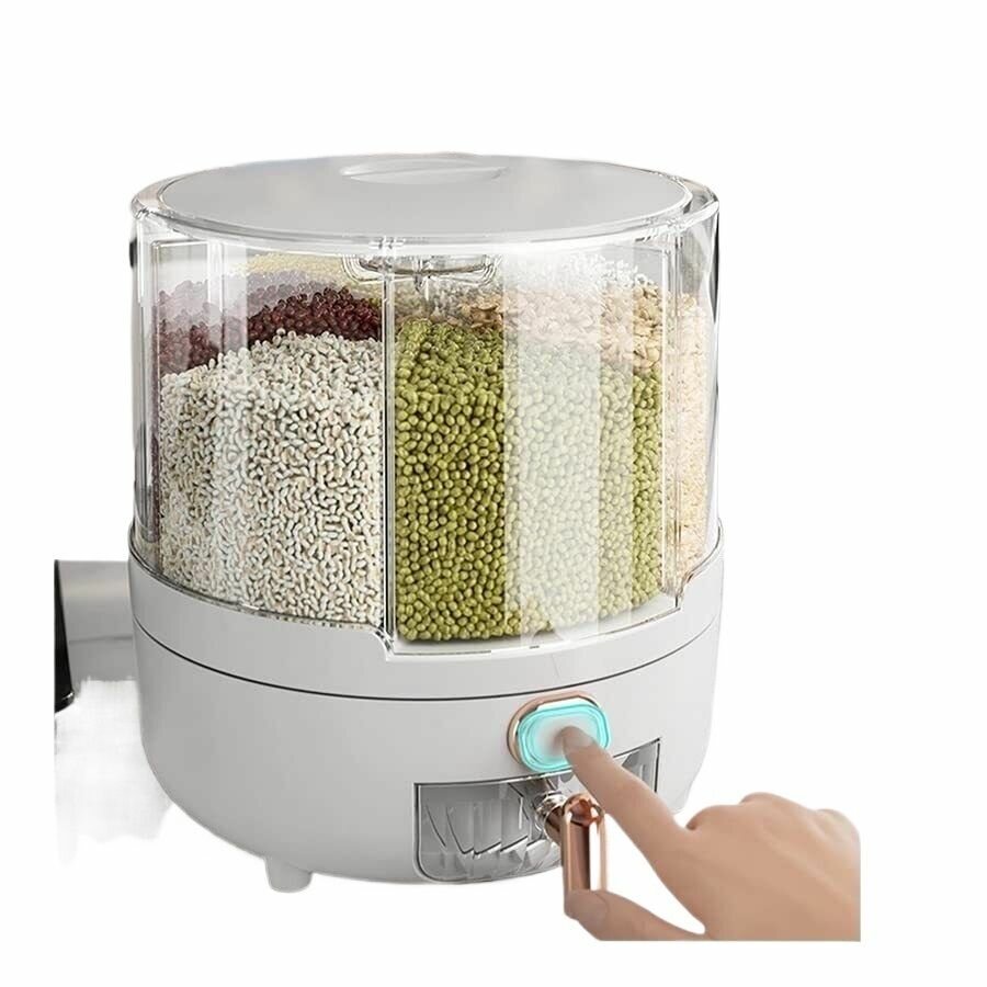 Вращающийся на 360 Градусов Диспенсер для Зерновых с 6 Отделениями