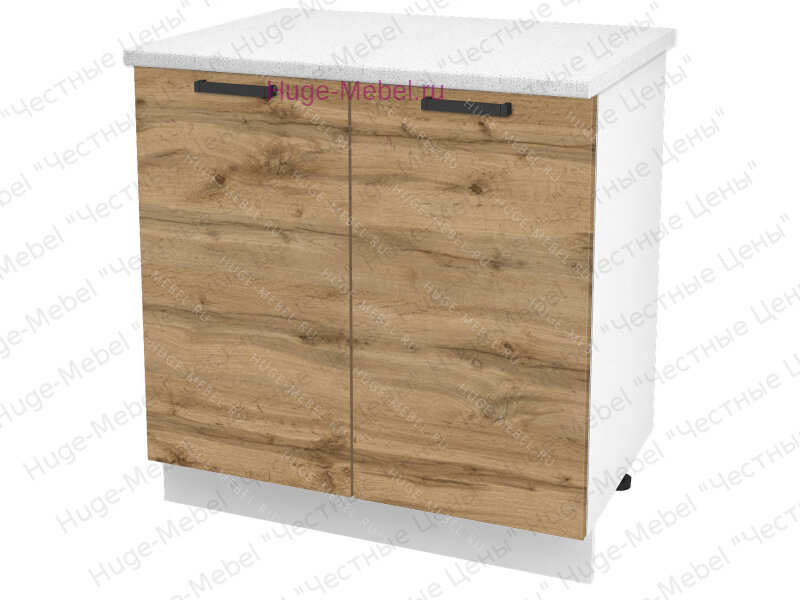 Шкаф кухонный нижний 800 Пасаденна (дуб вотан) Huge Mebel . Ширина 800 Высота 840. Кухонные шкафы
