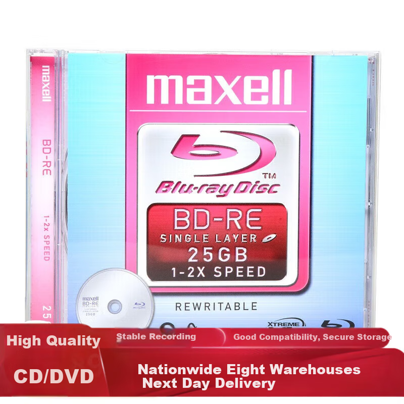Maxell BD-RE Blu-ray Disc Blank Recordable Disc 2X 25GB Single Pack