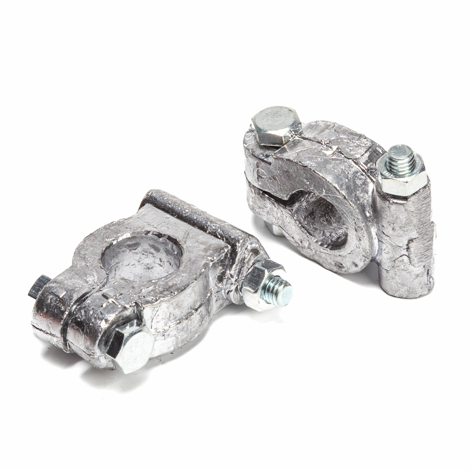 Клеммы АКБ (+/-) свинцовые, болт глухой под гайку М6-М6, для МТЗ, ЮМЗ, ВгТЗ, ПТЗ ХТЗ арт 300AE АвтоЭлектрика