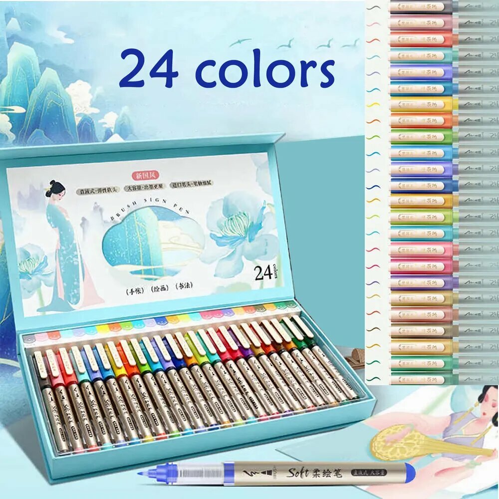 Набор ручек Гелевая, цвет: Разноцветный, 24 шт.