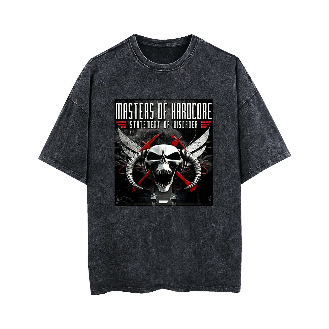 Ретро-футболка Masters Of Hardcore Statement Of Disorder Черный ретро-костюм с коротким рукавом