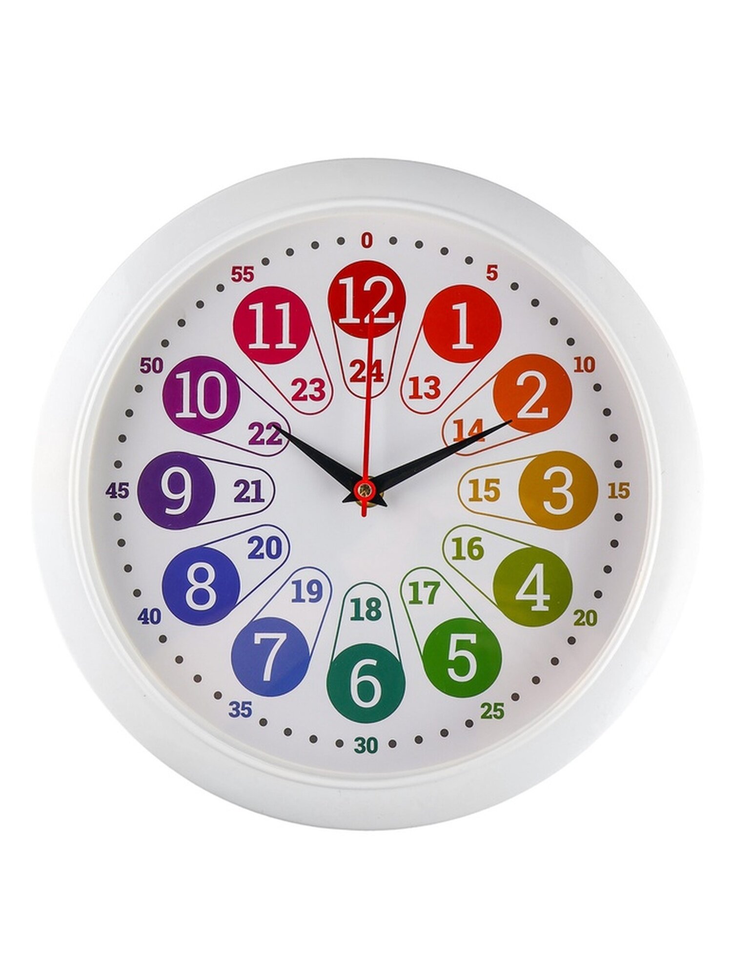 Часы настенные «Время учиться», детские, развивающие, d=29 см, белые