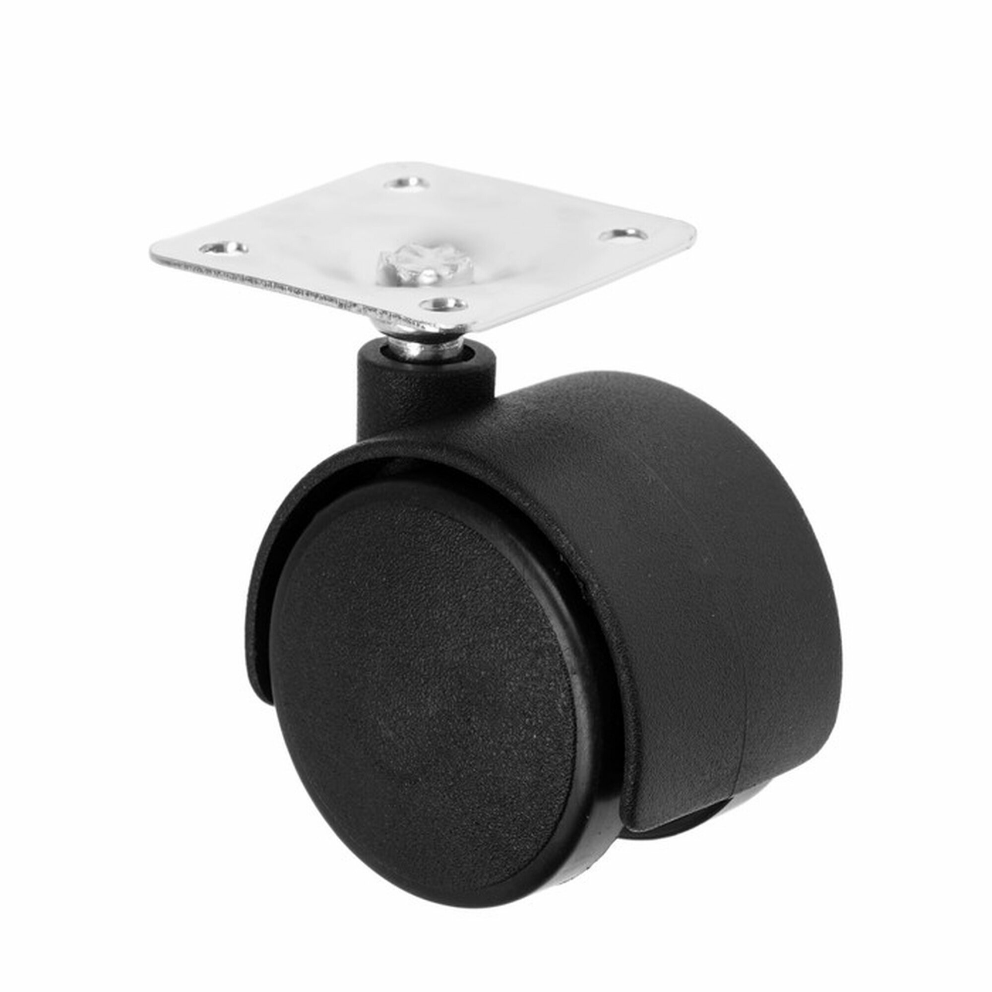 Колесо мебельное 38х38х1,2 мм, d=40 мм, на площадке, без тормоза, 4 шт