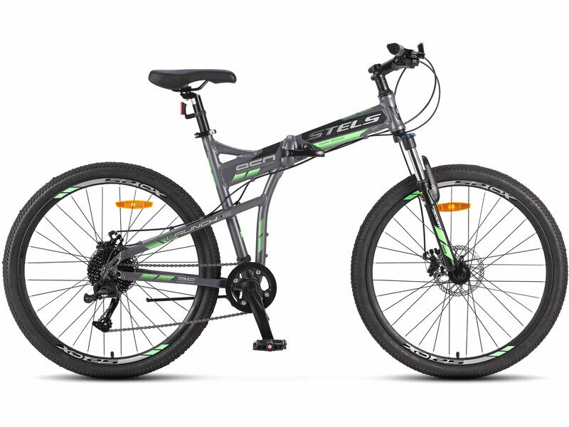 Складной велосипед Stels Launch 950 26 MD, год 2025, цвет Серый-Зеленый, ростовка 17.5
