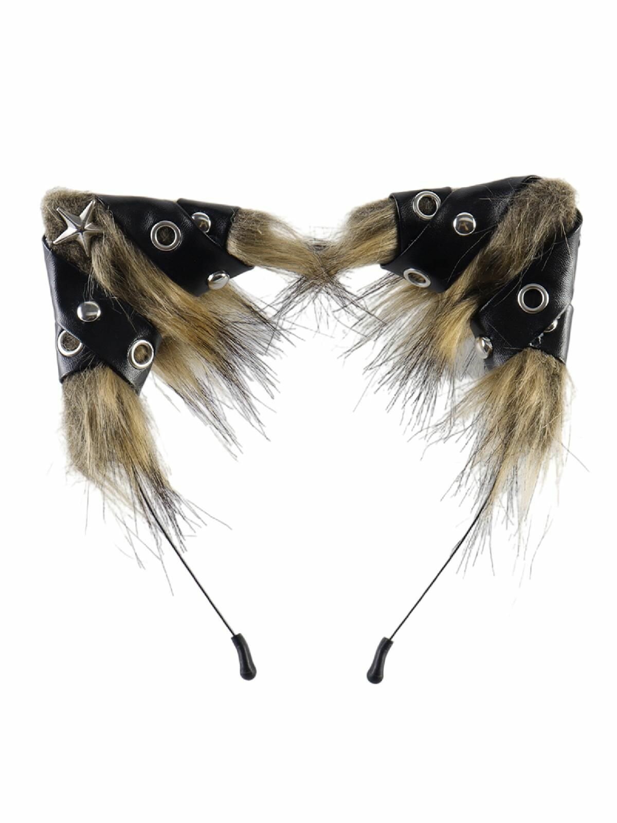 Ободок с ушками волка, лис и кошек для косплея на Хэллоуин, Трава желтая