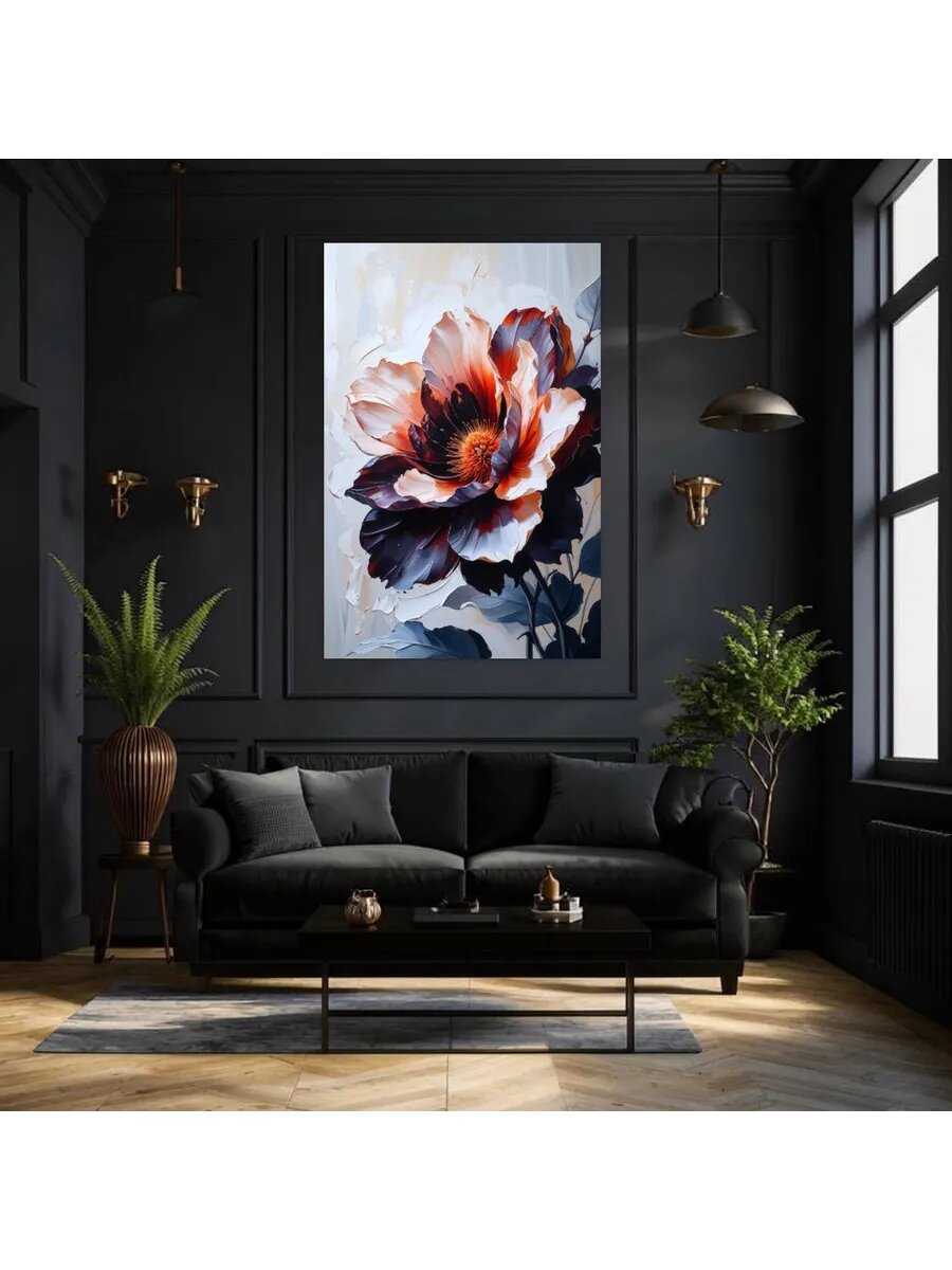 Картина интерьерная Пионы, цветы, 40*60 см