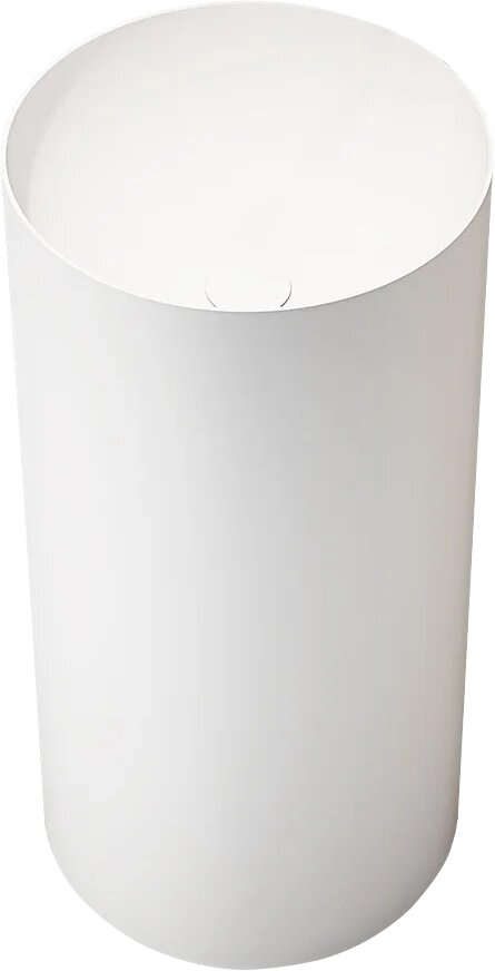 Раковина напольная Vincea VBS-6SP01MW 40 напольная напольная, 40 см, без отверстия под смеситель, из искусственного камня, раковина для ванной, белая, круглая