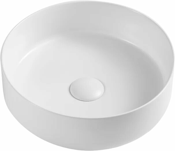 Накладная раковина D&K Matrix DT1391508 36 накладная, без отверстия под смеситель, фарфоровая, круглая, раковина для ванной, белая, матовая