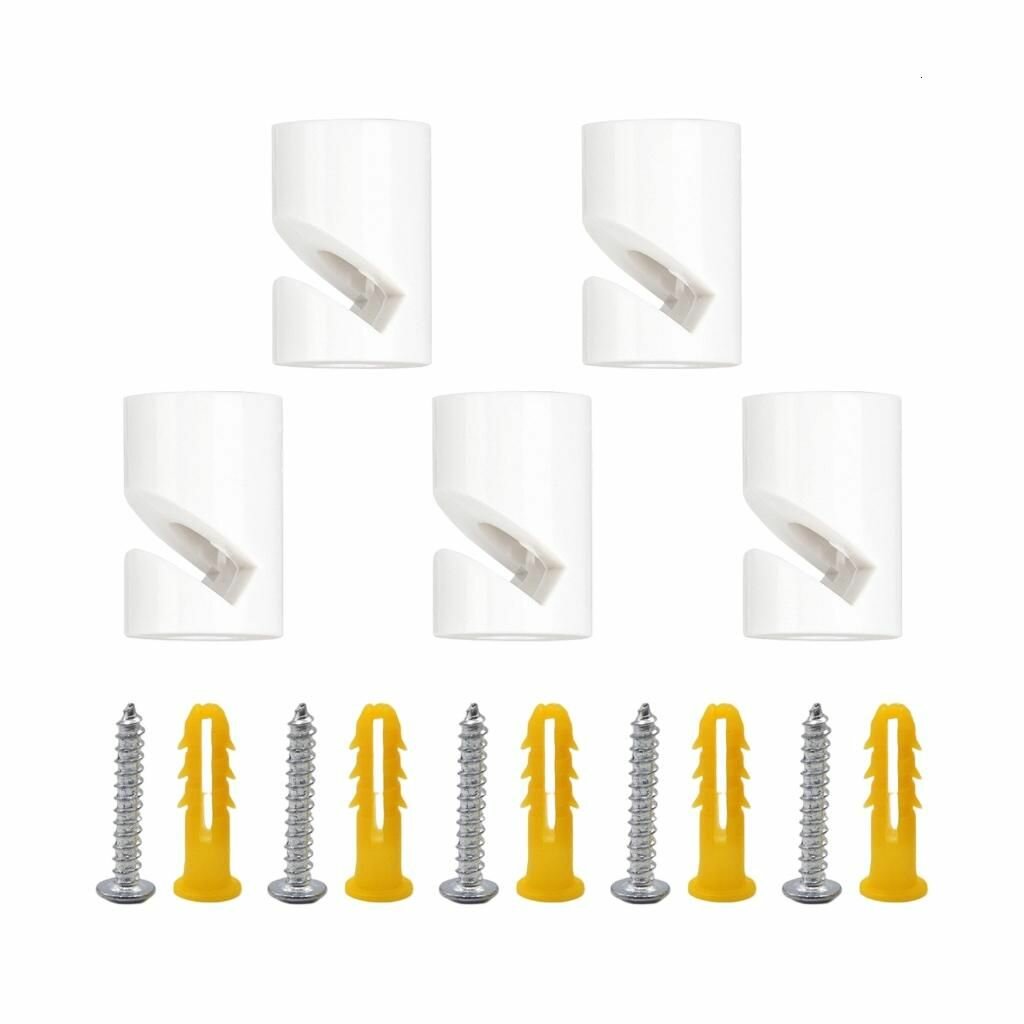 Монтажный патрон,1 комплект из 5 пряжек для крепления кабеля люстры-белый