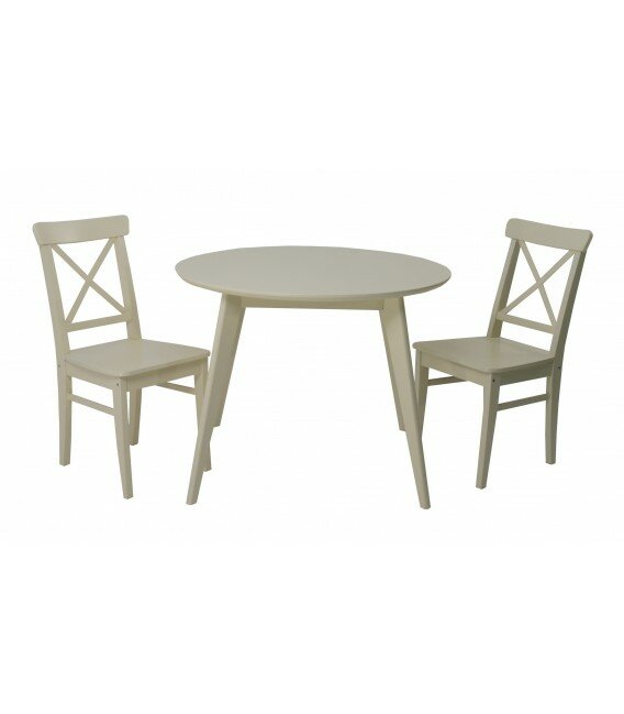 Стол Сканди К 90 слоновая кость со стульями Ингольф слоновая кость