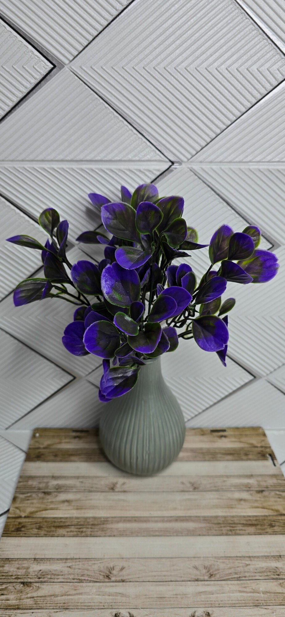 Искусственное растение Holodilova, эвкалипт, высота 33см, пластик, светло-синее