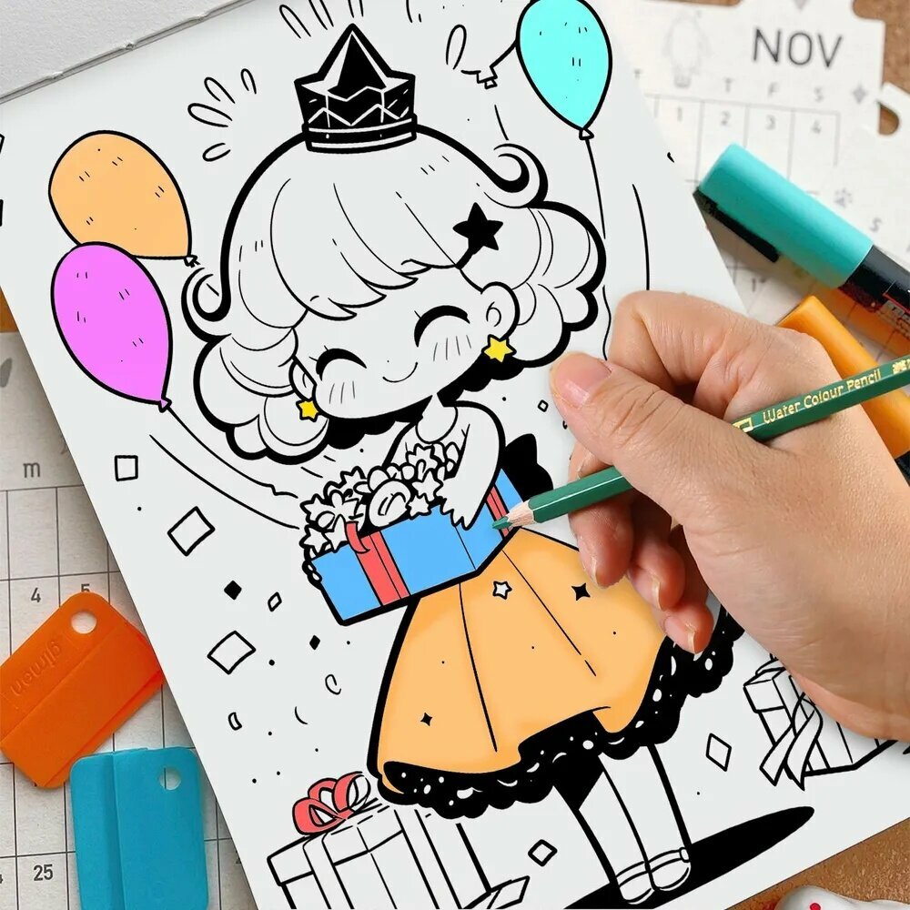 Книжка-раскраска Персонажи, Альбом для рисования Персонажи, Книга каракулей30 см*21 см, подходит для раскрашивания как взрослыми, так и детьми