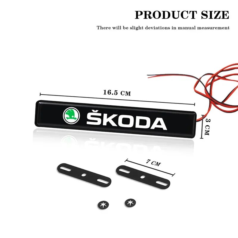 Светодиодная эмблема на передней решетке автомобиля, украшение для Skoda Octavia 2 A7 Tour RS Fabia 1 Rapid Kodiaq Superb Kamiq Yeti Karoq B
