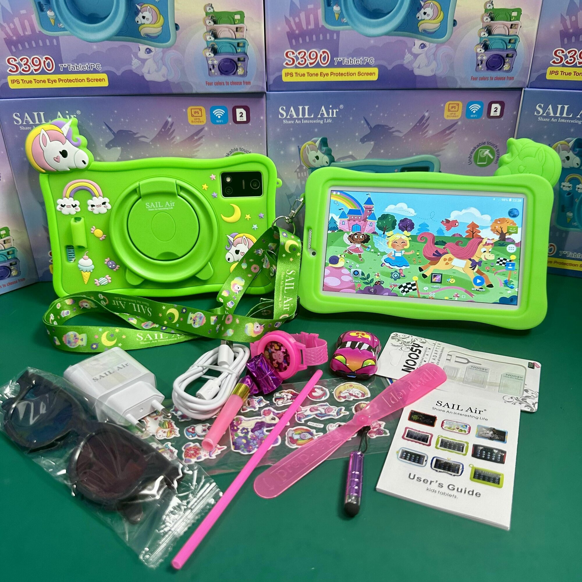 Детский планшет SAIL Air S390, 7" 256 ГБ/256 ГБ, салатовый
