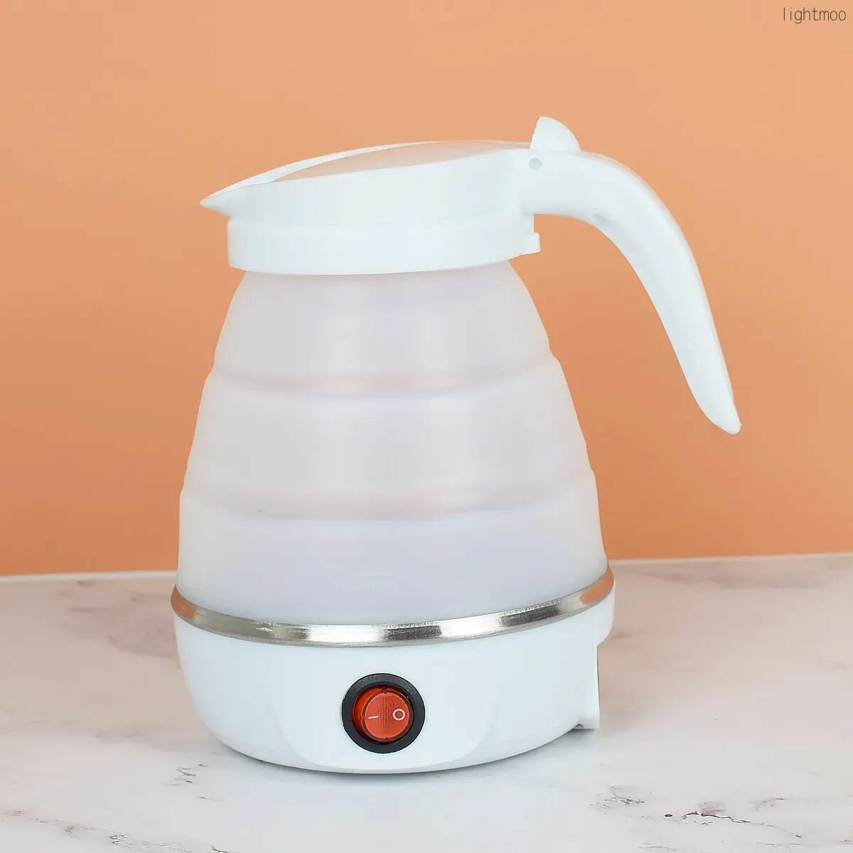 Набор с электрическим чайником Силиконовый складной чайник, белый