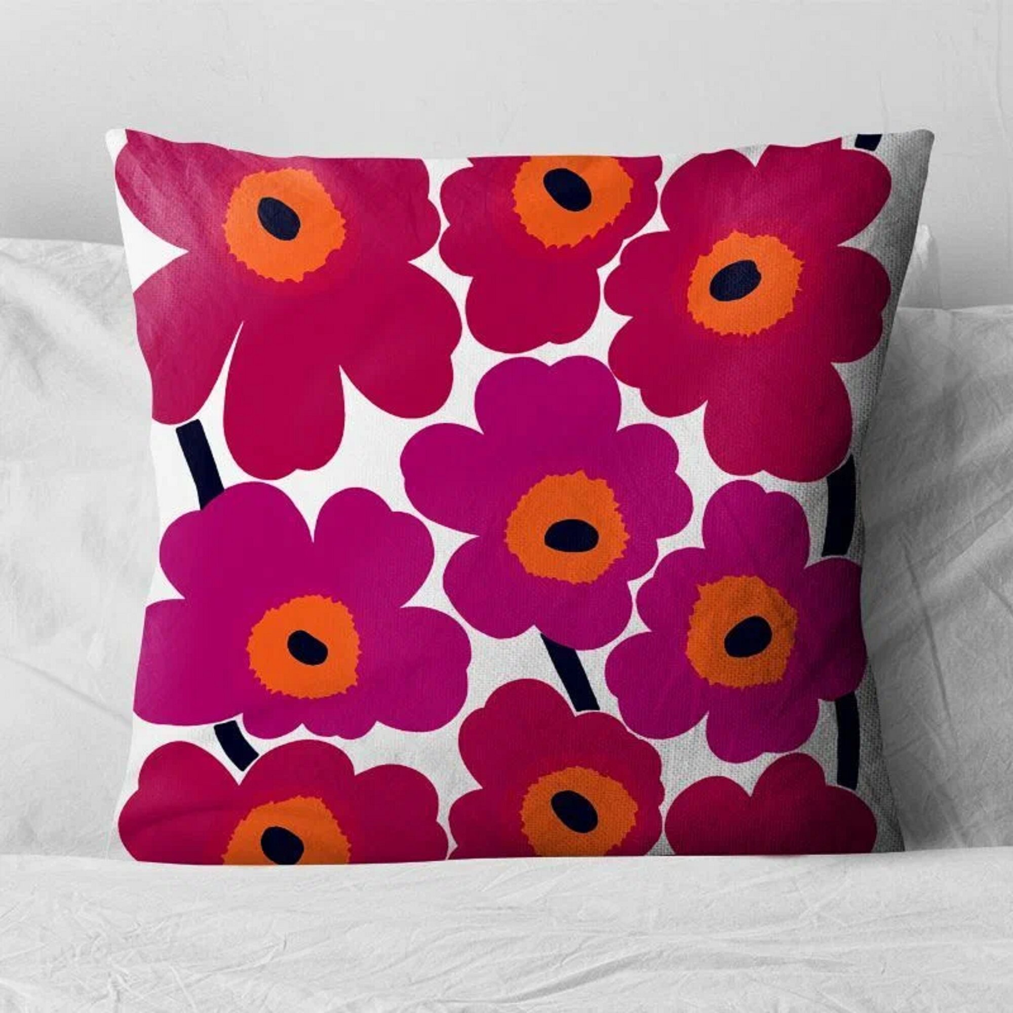 Чехол для подушки Маки велюр 40х40