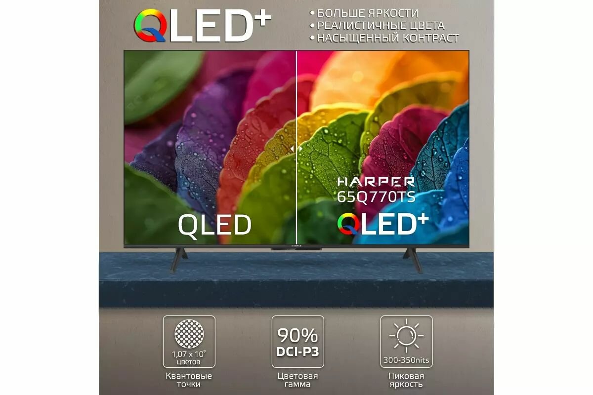 Телевизор HARPER 65Q770TS, черный