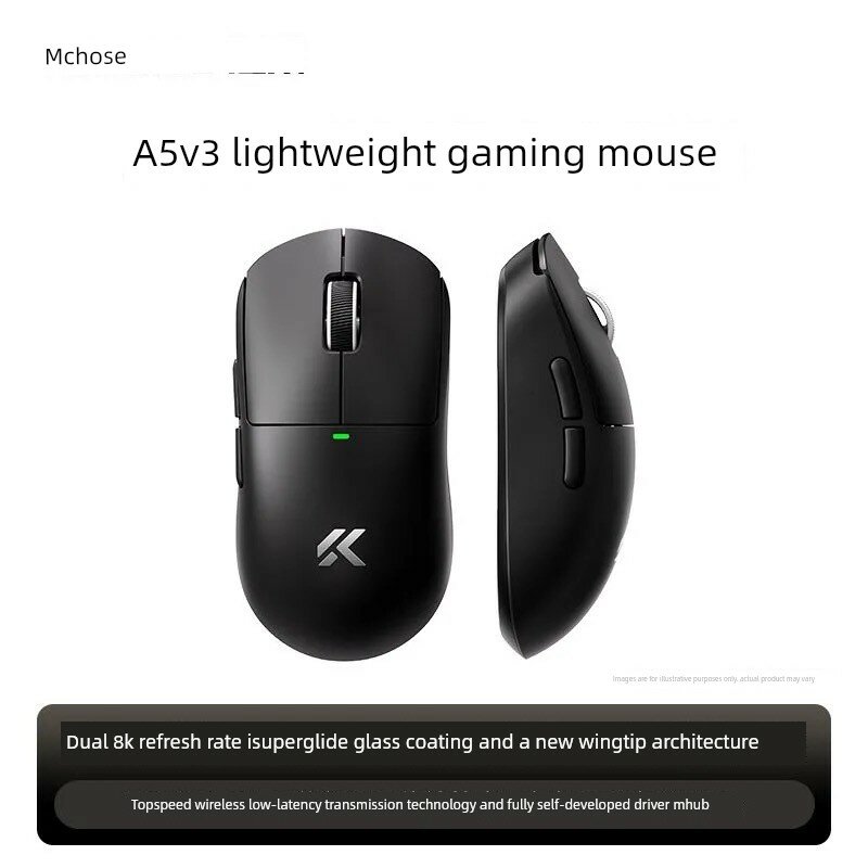 Беспроводная игровая мышь MCHOSE A5 V3, Bluetooth, три режима подключения, 3395, для киберспорта, сверхлегкая, V2 А5 В3