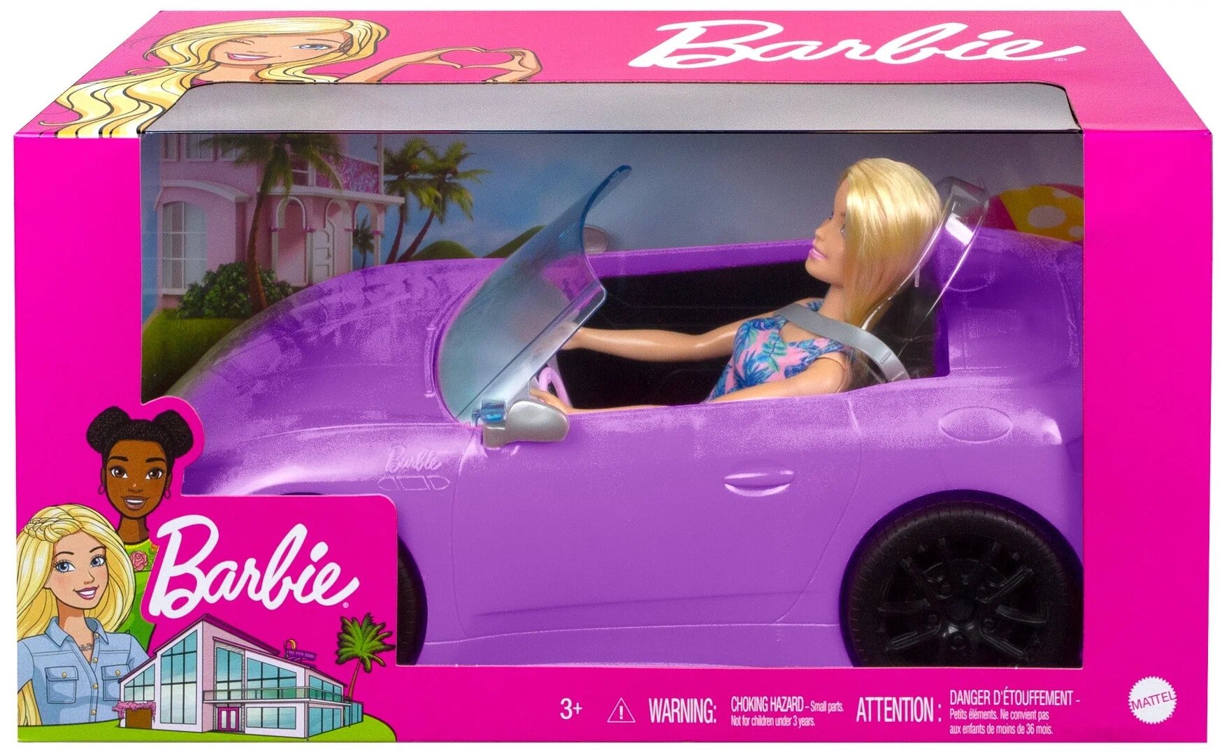 Кукла Barbie "Розовая Машина с Куклой" HBY29, с аксессуарами, пластик/винил, от 3 лет