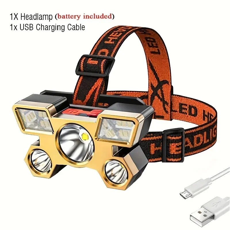 Налобный фонарь E－SMARTER 3+6 LED, XY501