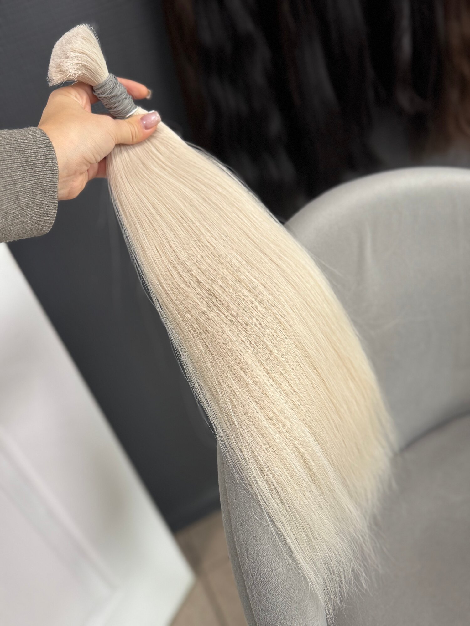 Волосы для наращивания , натуральные 50 см блонд , премиум качества Россия