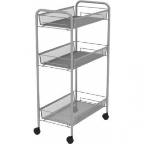 Этажерка "Ладья 2 К" метал. на колесиках (44*25*75,5 см) графит Э 322 ГР