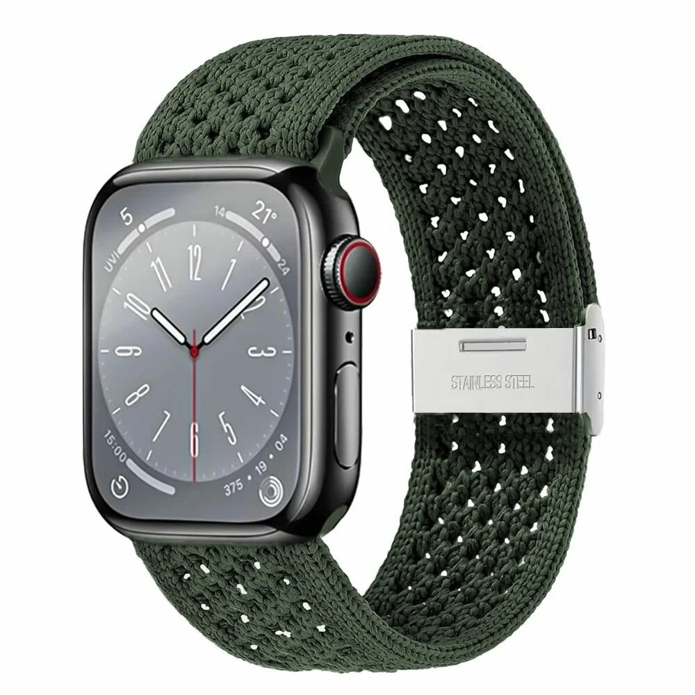 Тканевый ремешок для apple watch 1 2 3 4 5 6 7 8 9 10 SE/Ultra, Нейлоновый браслет для Apple Watch размера 46 44 45 49 42mm(1 2 3 серий), Магнитная пряжка для смарт-часов нейлоновый ремешок тканевый браслет с магнитной застежкой