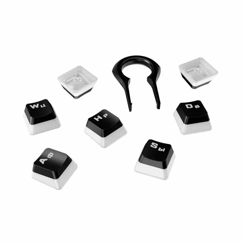 Набор клавиш на клавиатуру HyperX Pudding Keycaps Full Key Set (4P5P4AX#ACB), черный, белый