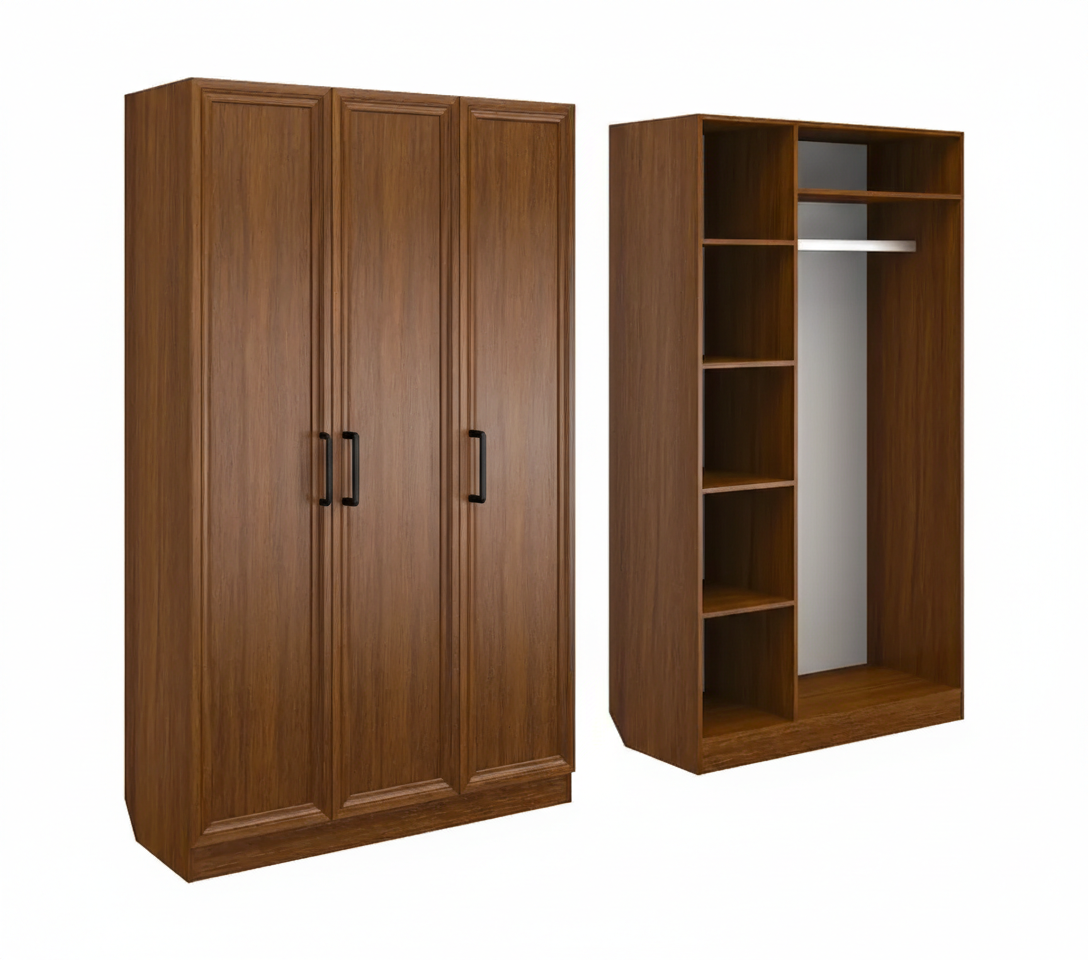 Шкаф распашной, гардероб, шкаф для одежды ШК-3 120/210/52 Орех