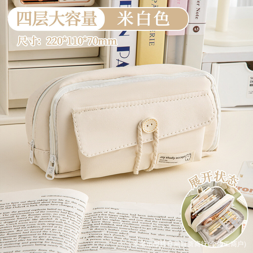 Минималистичный пенал в стиле Ins для учеников средних и старших классов, большой емкости, нишевый пенал, высокая эстетика, сумка для хранения, канцелярская сумка для девочек