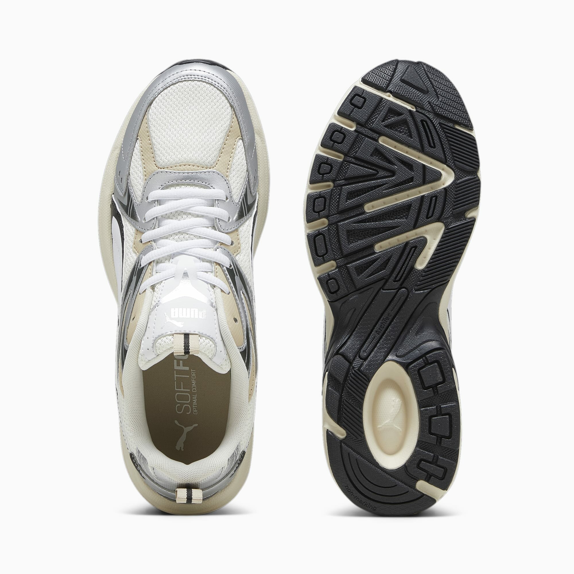 Кроссовки PUMA Milenio tech, полнота R, размер 9 UK, белый/серый/бежевый — фото 1