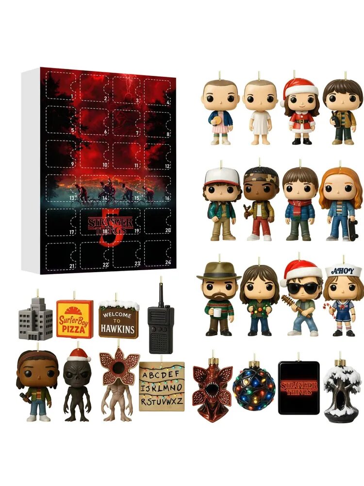 24 тайны Хокинса: Адвент календарь с брелками Stranger Things (ОСД киндер). Открывайте по одному сюрпризу в день!