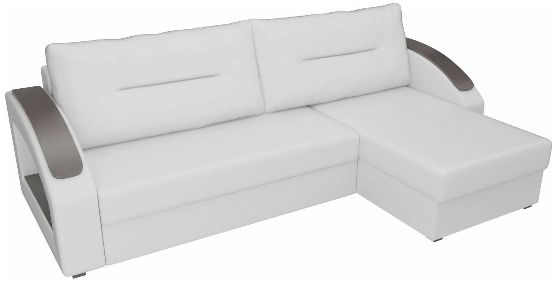 Artum Угловой диван Канзас эко кожа белый правый