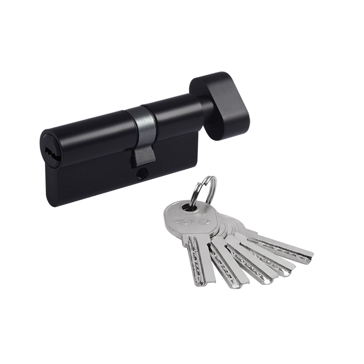 Цилиндровый механизм Нора-М STD AL ЛПВ-70 (40-30В), ключ/вертушка, черный