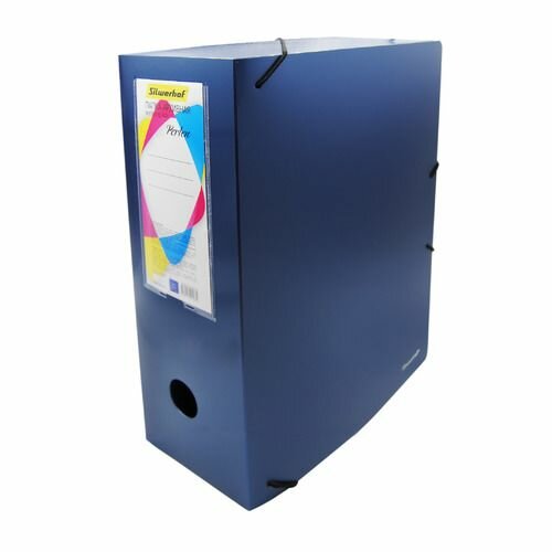 Папка архивная Silwerhof 311916-74, полипропилен, 120мм, A4, синий металлик