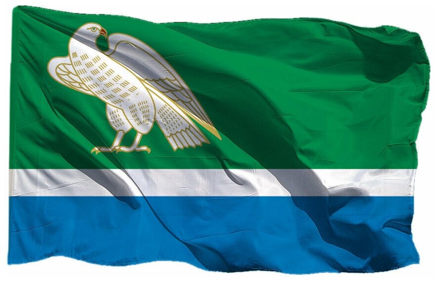 Флаг Мелеузского района Мелеуза на сетке, 100х150 см - для уличного флагштока