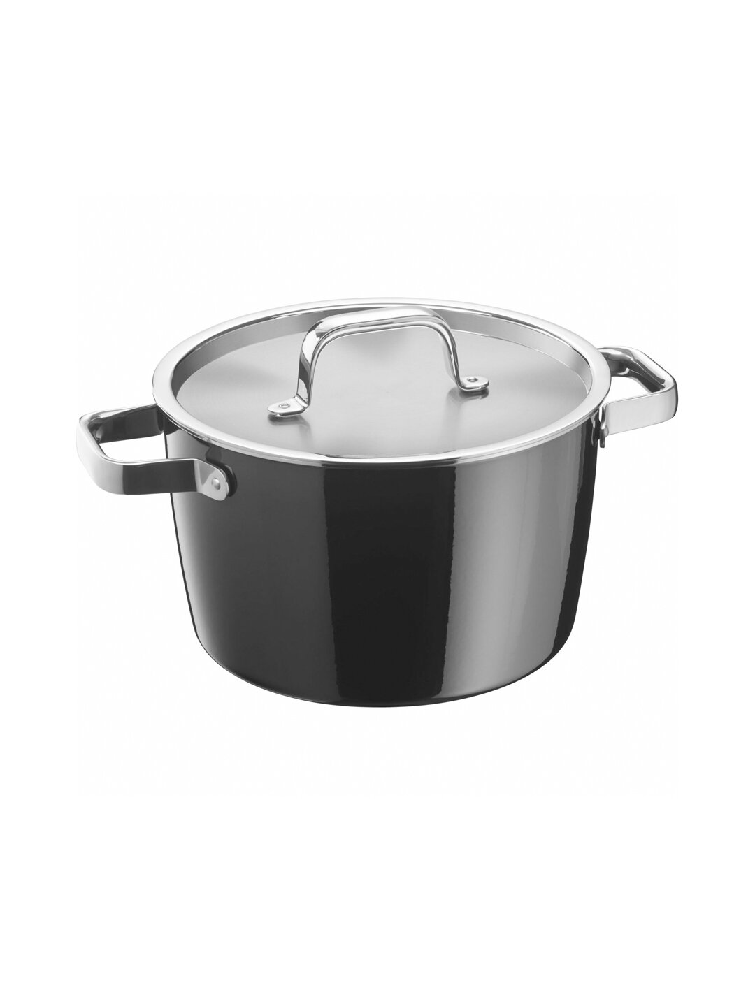 Кастрюля с крышкой WMF Fusiontec Aromatic, черный, диаметр 22 см, объем 4.7 л, подходит для всех типов плит, сталь по технологии Fusiontec