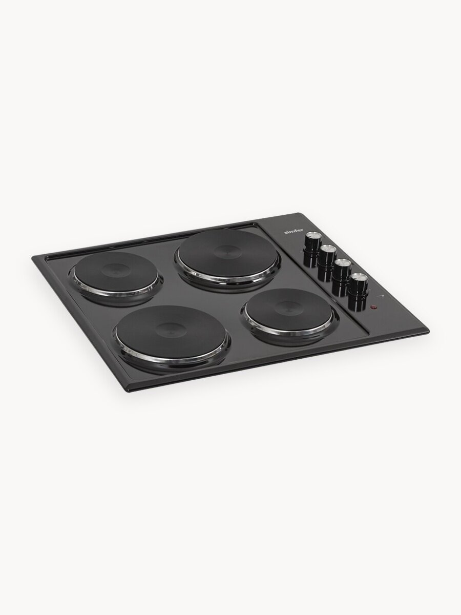 Варочная панель электрическая Simfer 60см, 4 конфорки, регулировка мощности, 6 кВт, эмалированная сталь, 5 ЛЕТ гарантия