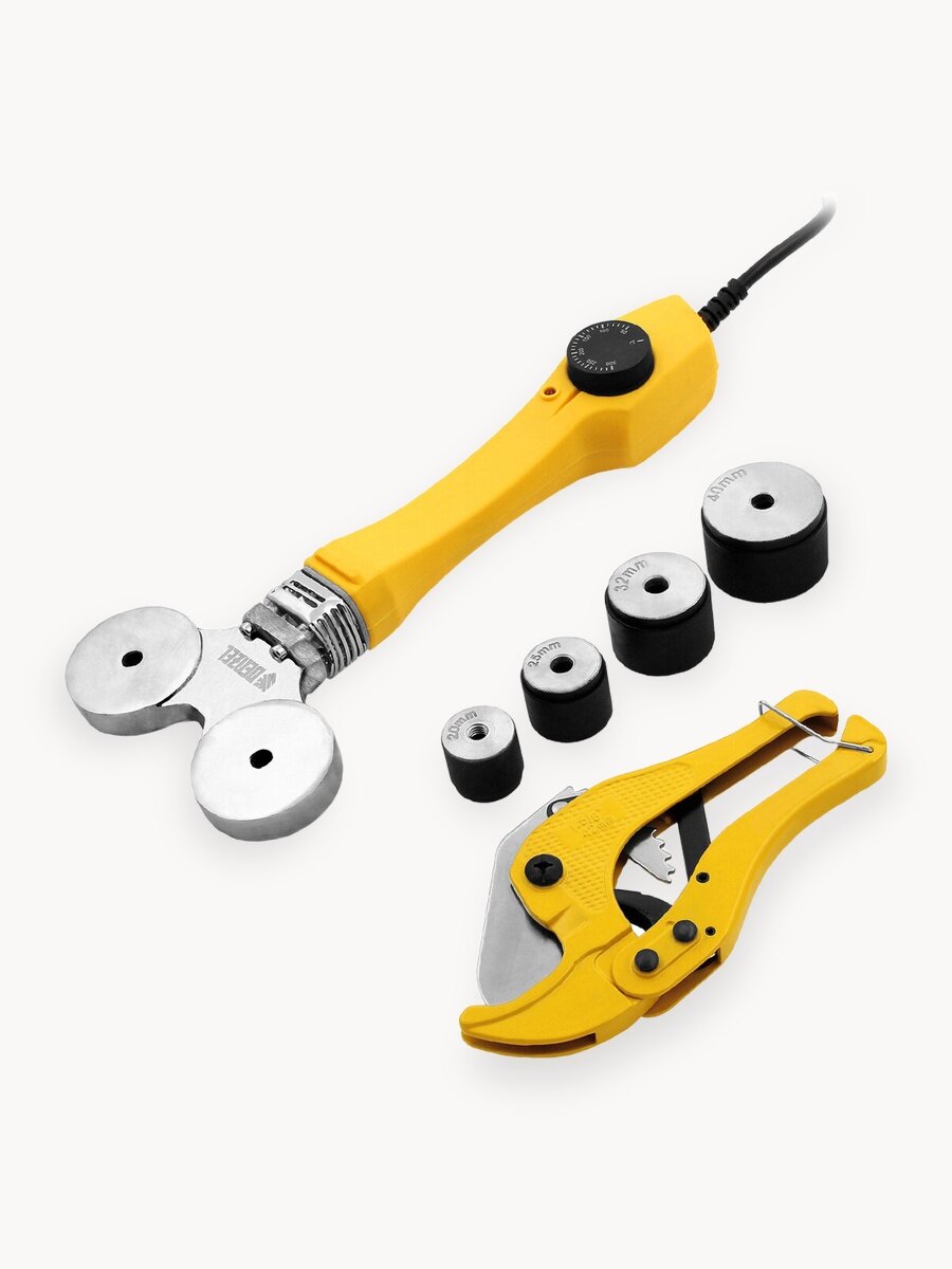 Аппарат для сварки пластиковых труб Denzel DWP-750 750Вт, 260-300 град, компл насадок, 20 - 40 мм 94203