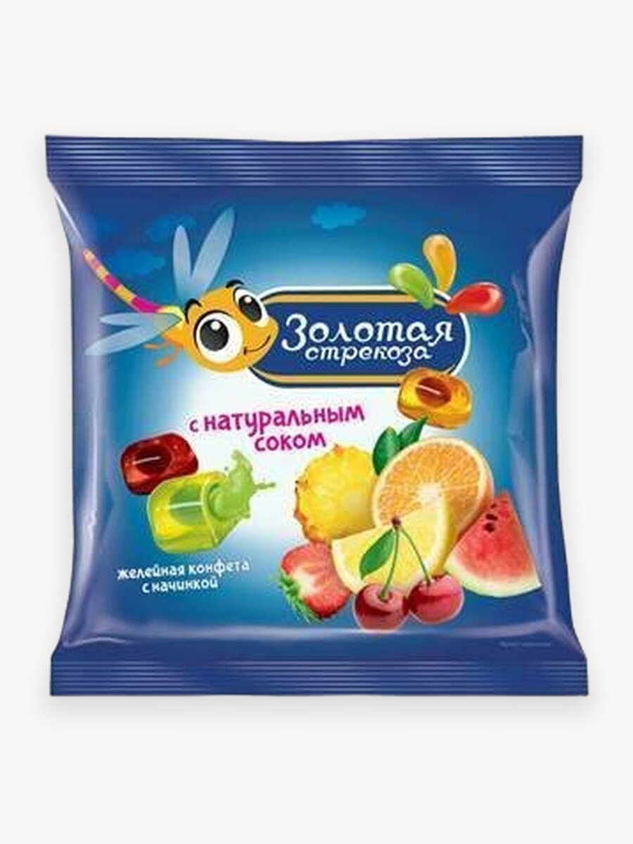 Конфеты желейные с натуральным соком "Золотая Стрекоза" КДВ, 500 г