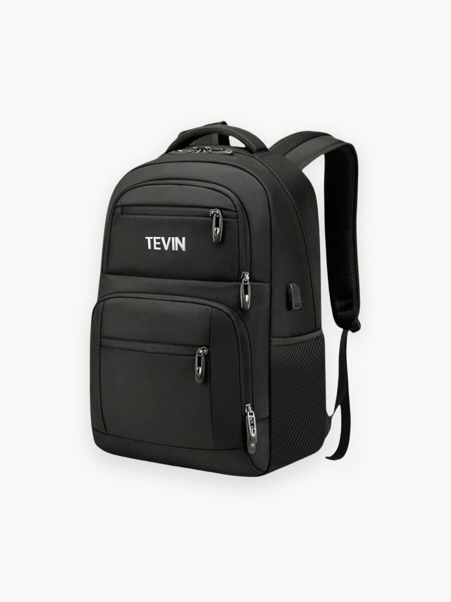 Рюкзак мужской женский черный спортивный, повседневный TEVIN 24л