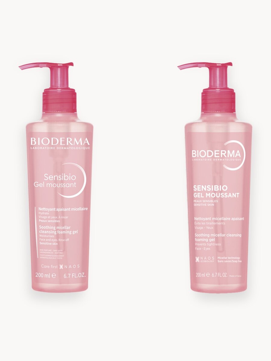 BIODERMA Sensibio Очищающий гель для умывания для нормальной и чувствительной кожи лица, 200 мл