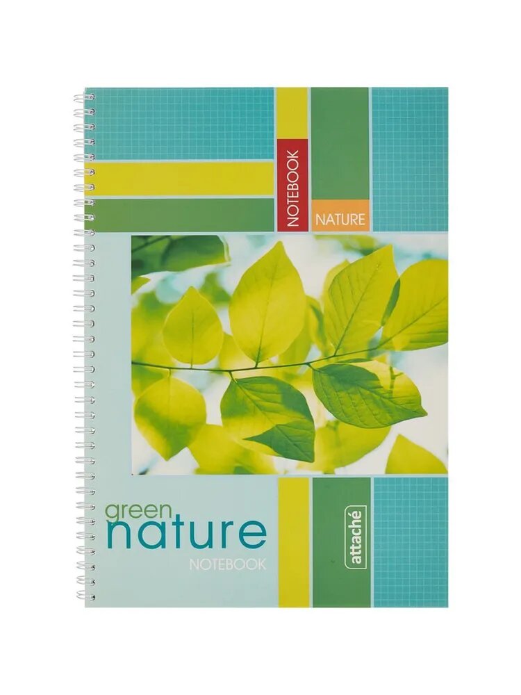 Тетрадь общая Attache Green Nature А4 96 листов в клетку на спирали