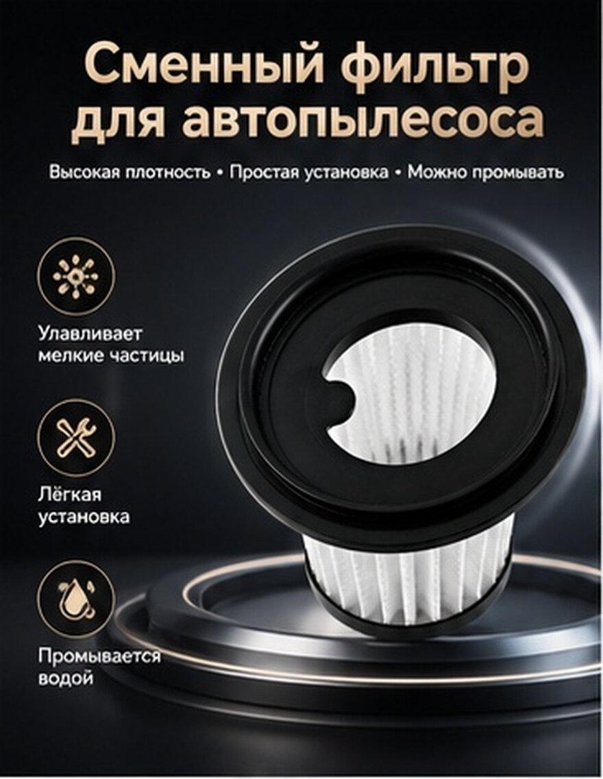 Фильтр Для Авто Пылесоса Высокой Плотности Белый 8.00X8.00X6.00Cm