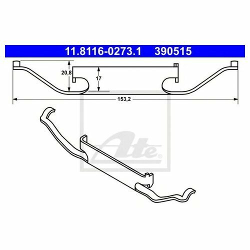 Пружина тормозного суппорта Ate 11811602731 для BMW 3 серия E46, X3 E83, Z4 E85, E86